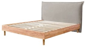 Světle šedá/přírodní dvoulůžková postel s roštem 160x200 cm Charlie – Bobochic Paris