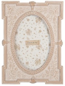 Růžový art deco fotorámeček s růžemi Rosalinka – 15x2x21 cm na fotografii 10x15 cm