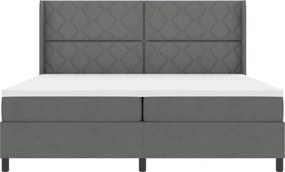 Postel s boxspringem s polštářem Tmavě šedá 200 x 200 cm textil 3341729