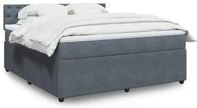 Box spring postel s matrací tmavě šedá 180x200 cm samet 3287819