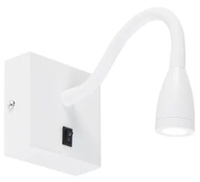 Moderní flexibilní nástěnná lampa bílá LED - Flex