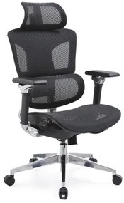 Ergonomická kancelářská židle Ergo Optimus černá, 5D područky, bederní opěrka, Mesh