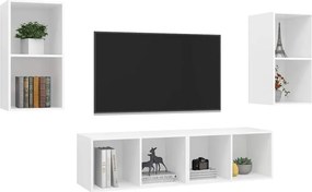 Nástěnné TV skříňky 4 ks bílé kompozitní dřevo 3079871