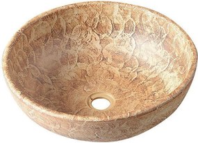 Sapho Priori - Umyvadlová mísa, průměr 41 cm, bez přepadu, hnědá se vzorem PI010
