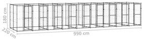 vidaXL Venkovní psí kotec ocel 21,78 m²