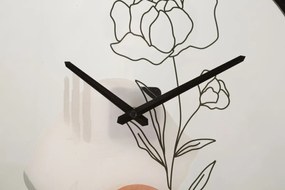 Nástěnné hodiny Flower A 40 cm černé