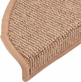 Schodové rohože 15 ks 56 x 17 x 3 cm světle hnědé půlkulaté 149851