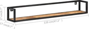 Nástěnné police 2 ks 1120 cm hrubé mangovníkové dřevo 320673
