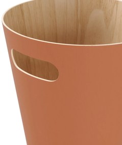 Odpadkový koš WOODROW 28 cm cihlově oranžový, přírodní