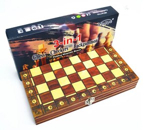 Šachy magnetické 3v1 39x39cm
