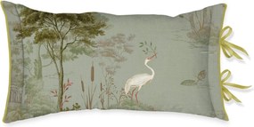 Pip Studio Darjeeling Day polštář 35 x 60 cm - zelený (Dekorační luxusní polštář s motivem labutí)