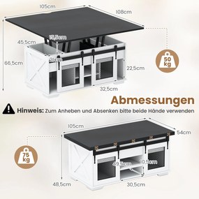 Costway Konferenční stolek s výškově nastavitelnou deskou stolu
