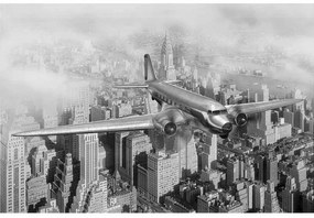 Vliesové fototapety na zeď Letadlo nad městem | MS-5-0006 | 375x250 cm