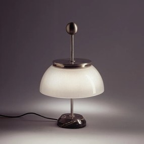 Artemide 0026010A Alfa, stolní lampička v kombinaci mramoru a křišťálového skla, 2x28W E14, výška 48cm