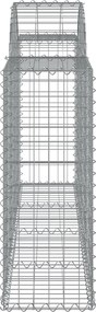 Klenuté gabionové koše 6 ks 200x30x80/100 cm pozinkované železo 3146093