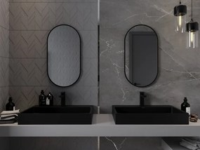 Mexen Loft zrcadlo koupelnové oválné 75 x 40 cm, černý rám - 9851-075-040-000-70