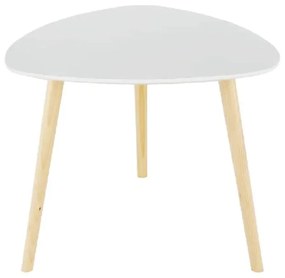 Příruční stolek, bílá/přírodní dřevo, Tempo Kondela TAVAS