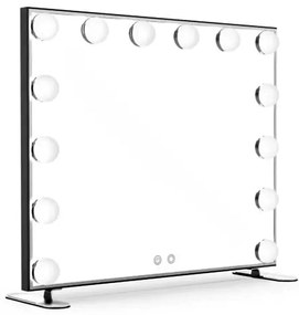 MMIRO, Hollywoodské make-up zrcadlo s osvětlením L606B, 60 x 53 cm | černá