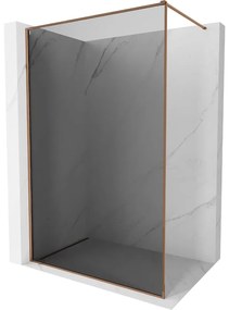 Mexen Kioto-XF, sprchová zástěna s rámem 160 x 202 cm, 10mm šedé sklo, profil růžové zlato, 800-160-104-60-40-X