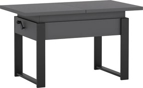 Rozkládací polohovací konferenční stolek HOGO 3v1 | 120-157x62,5-74,5x67 cm | síla horní desky 32 mm | tmavě šedá/černé nohy
