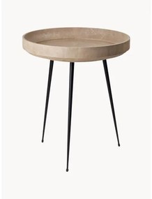 Kulatý odkládací stolek z dubového dřeva Bowl, ručně vyrobený