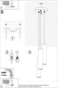 Sollux Lighting Závěsná lampa LAGOS 3P olivově zelená