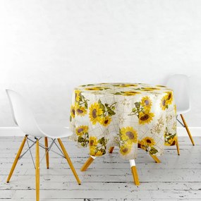 Ubrus PVC kulatý DC-940A - Slunečnice (různé velikosti)