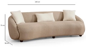 Designová 3-místná sedačka Xanthus 230 cm cappuccino