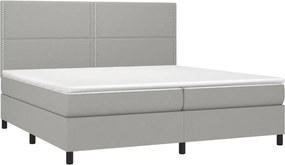 Box spring postel s matrací světle šedá 200 x 200 cm textil 3141721