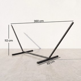 Houpací stojan Outsunny pro houpací sítě s háčky, kovový, 360 x 92 x 112 cm, do 120 kg