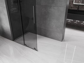Mexen Velar, sprchová zástěna s posuvnými dveřmi Walk-in 80 x 200 cm, 8mm šedé sklo, grafit broušený, 871-080-000-43-66