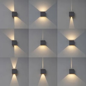 Venkovní nástěnné LED svítidlo MANTRA DAVOS tmavě šedá 3000K IP54 2x6W stmívatelné
