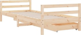vidaXL Dětská postel se zásuvkami 90x190 cm masivní borové dřevo [834447] Barva: Přírodní