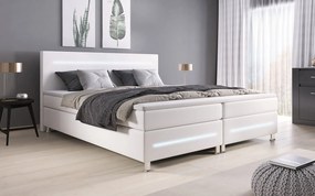 K&M postele Boxspring postel SEJOUR bez úložného prostoru s LED Velikost postele: 160 × 200 cm, Výběr matrace: Taštičková zónová matrace - měkká (70–…