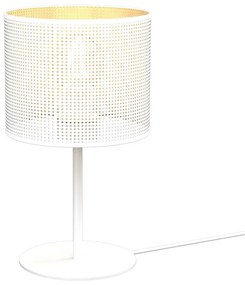 Luminex Stolní lampa LOFT SHADE 1xE27/60W/230V pr. 18 cm bílá/zlatá LU5270