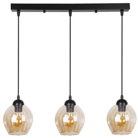 Černo-hnědý závěsný lustr Aspa pro žárovku 3x E27  - Candellux
