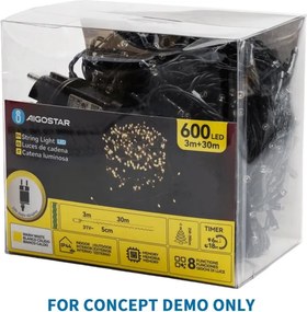 Aigostar - LED Venkovní vánoční řetěz 2500xLED/8 funkcí 53m IP44 teplá bílá