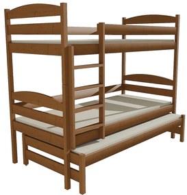 Patrová postel s výsuvnou přistýlkou PPV 009 90 x 200 cm  - DUB