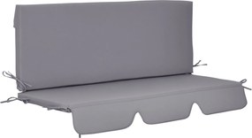 Outsunny Sada 2-ks Polštářů na Houpací Křeslo 130x45x5 cm Polstrovaný Polštář na Sedák a Opěradlo pro Zahradní Terasu Balkon Venku Šedý | Aosom