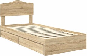 Postel s úložným prostorem se zásuvkou Sonoma dub 100 x 200 cm 3413126