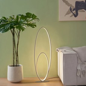 Designová stojací lampa béžová vč. LED 3-stupňové stmívání - Boomerang
