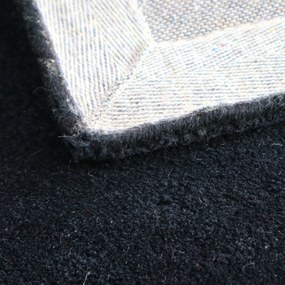 Asra, Ručně všívaný kusový koberec Asra wool černá, 60x110, černá, ložnice