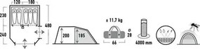 High Peak Paros 5 / Stan pro 5 osob / 230x300 (480x300) cm x 200 cm /