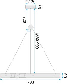Toolight Loop, LED stropní svítidlo 79cm, 26W, dálkové ovládání, APP1549-CP, zlatá matná, OSW-06970