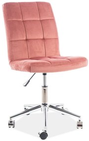 Casarredo - Komfort nábytek Kancelářská židle Q-020, VELVET starorůžová
