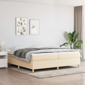 Box spring postel s matrací krémová 200x200 cm textil 3144551