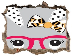 Wallmuralia Samolepící nálepka Králík v brýlích 95x64 cm