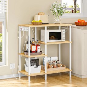 Kuchyňský regál Vasagle Vitas 80 cm se zásuvkami hnědý/bílý