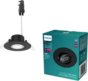Philips Cilantro 5W 4000K černá / LED podhledové svítidlo / 550lm / 9c