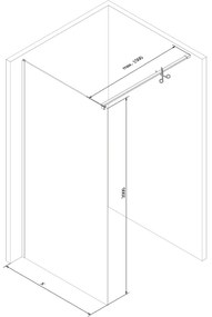 Mexen Kioto sprchová zástěna 100 x 200 cm, Průhledné/Vzor jinovatky 8 mm, Bílá - 800-100-101-20-35